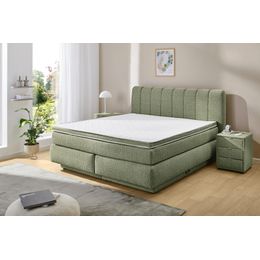 Jockenh&ouml;fer Boxspringbett, B:191cm L:218cmgr&uuml;n 432, 13, JOCKENH&Ouml;FER GRUPPE, Bezug Bett: Flachgewebe (100% Polyester);Topper und Matratzenspiegel: 100% Polyester,