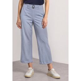 Street One Damen Stoffhose, blau, Gr. 46, unifarben, Stoff, 83% Polyester, 14% Viskose, 3% Elasthan, Hosen, High Waist