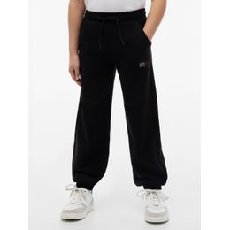 Tommy Hilfiger M&auml;dchen Sweathoseschwarz, Gr. 16, unifarben, Sweatware, Obermaterial: 68% Baumwolle, 32% Polyester, Hosen, Glitzersteine, Regular Fit,