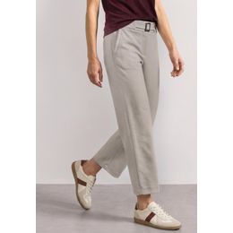 Street One Damen Stoffhose, beige, Gr. 38, unifarben, Stoff, 83% Polyester, 14% Viskose, 3% Elasthan, Hosen, High Waist