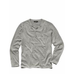 Mey & Edlich Mey & Edlich Herren Sommerstrick-Henley Grau 100 % Baumwolle