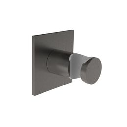 Herzbach Design iX PVD Wandhalter 21.994100.2.40 Black Steel, Rosette 70x70mm