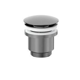 Herzbach LIVING PUSH Ablaufventil mit/ohne 11.462500.1.06 Staufunktion rund Grau matt