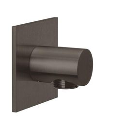 Herzbach Design iX PVD Brauseanschlussbogen 21.995100.2.40 Black Steel, Rosette 70x70mm