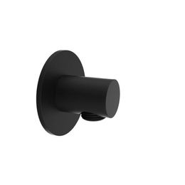 Herzbach Deep Black Brauseanschlussbogen 23.995100.1.12 mit Rosette d= 70mm, schwarz matt