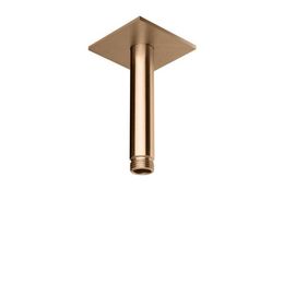Herzbach Design iX PVD Deckenarm 21.964810.2.39 Copper Steel, f&uuml;r Regenbrause, 100mm, mit Rosette 70x70mm