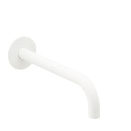 Herzbach Deep White Wandauslauf 23.451400.2.07 240 mm, 1/2", mit Wandrosette d= 65mm, wei&szlig; matt