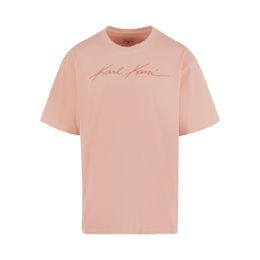 T-Shirt Karl Kani "Karl Kani Autograph Heavy Jersey Boxy Tee", Jungen, Gr. M, orange, 100% Baumwolle, bedruckt, oversize, Rundhals, Shirts T-Shirt