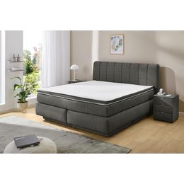 Jockenh&ouml;fer Boxspringbett, B:191cm L:218cmdunkelgrau 432, 09, JOCKENH&Ouml;FER GRUPPE, Bezug Bett: Flachgewebe (100% Polyester);Topper und Matratzenspiegel: 100%