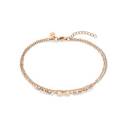 Fu&szlig;kette s.Oliver "Infinity Beads, Unendlichkeitsschleife", rosa (ros&eacute;goldfarben, ros&eacute;, ros&eacute;), Fu&szlig;ketten, Damen, Edelstahl, mit Kristallstein