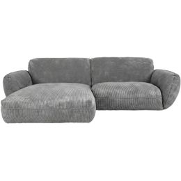 Ecksofa Trendmanufaktur "Be Chilled, modernes Lounge-Design mit stilvoller Kedernaht", betongrau, B:280cm H:85cm T:180cm, 88% Polyester, 12% Polyamid, Sofas, Ecksofa, mit softem Sitzkomfort, in hochwertigem Cord mit weicher Haptik