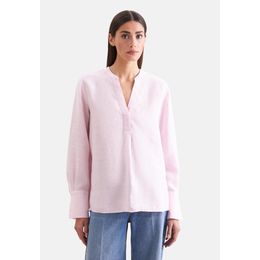 Klassische Bluse Seidensticker, Damen, Gr. S (36), rosa, 100% Leinen, unifarben, regular fit, V-Ausschnitt, Blusen Bluse, Tunika Uni