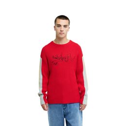 Strickpullover Quiksilver "YG Scrimbler", Herren, Gr. L, salsa, Obermaterial: 100% Baumwolle., Pullover Strickpullover