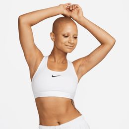 Sport-BH Nike "W NK SWSH MED SPT BRA", Damen, Gr. L (40), N-Gr, wei&szlig;, stone mauve, schwarz, Obermaterial: 72% Polyester, 28% Elasthan. Meshfutter: 81% Polyester, 19% Elasthan, BHs Sport-BH, mit eingen&auml;hter Polsterung, atmungsaktives Material, schnell trocknend