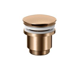 Herzbach LIVING PUSH Ablaufventil mit/ohne 11.462500.1.39 Staufunktion, rund, Kupfer Stahl