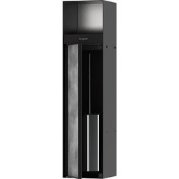 Hansgrohe XtraStoris Rock Einbau-Toilettenb&uuml;rstenhalter 56062670 mit Papierhalter, befliesbarer T&uuml;r, mattschwarz