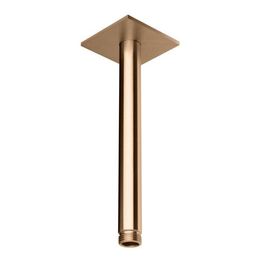Herzbach Design iX PVD Deckenarm 21.964820.2.39 Copper Steel, f&uuml;r Regenbrause, 200mm, mit Rosette 70x70mm