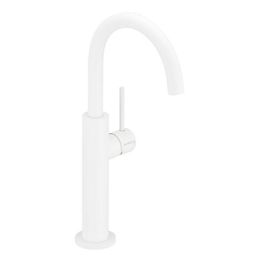 Herzbach Deep White Waschtischarmatur 23.203420.2.07 slim L-Size, mit erh&ouml;htem Schaft, ohne Ablaufgarnitur, wei&szlig; matt