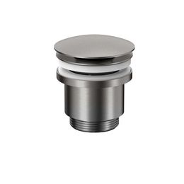 Herzbach LIVING PUSH Ablaufventil mit/ohne 11.462500.1.40 Staufunktion, rund, Schwarz Stahl