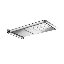 Herzbach Living Spa Wand-Regenbrause 11.663000.1.01 Edelstahl poliert, 593x270mm, Regen/Schwall, soft