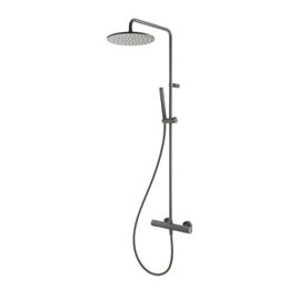 Herzbach Deep Grey Duschs&auml;ule 23.988250.1.06 mit Brausethermostat, grau matt