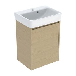 Geberit Renova Plan Handwaschbecken-Set 50 cm 504035PS1 Waschbecken mit Unterschrank, Eiche natur / Melamin Holzstruktur