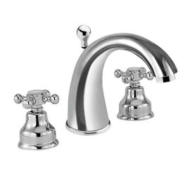 Herzbach Anais Waschtischarmatur 32412000102 chrom-gold, 3-Loch-Armatur, mit Ablaufgarnitur