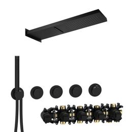 Herzbach MODUL7 PUSH-Thermostat-Set P-MU2 70.703713.1.12 537x165mm Multi 2 Schwarz matt
