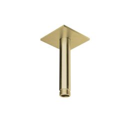 Herzbach Design iX PVD Deckenarm 21.964810.2.41 Brass Steel, f&uuml;r Regenbrause, 100mm, mit Rosette 70x70mm