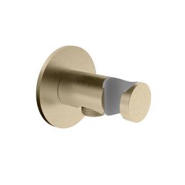Herzbach Design iX PVD Brauseanschlussbogen 21.995200.1.41 Brass Steel, Rosette d= 70mm, mit Konushalter