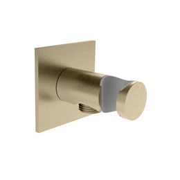 Herzbach Design iX PVD Brauseanschlussbogen 21.995200.2.41 Brass Steel, Rosette 70x70mm, mit Konushalter