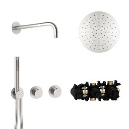 Herzbach MODUL7 Thermostat-Set T-RB250 70.702711.1.09 Wandarm Regenbrause 250mm Edelstahl