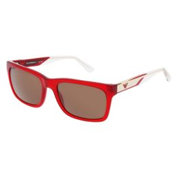 Emporio Armani EA4224 | Herren-Sonnenbrille | Fassung: Vollrand, Quadratisch, Acetat, Bordeaux Gl&auml;nzend | Glasfarbe: Braun