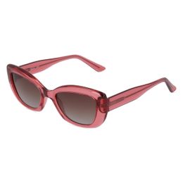 Fielmann OU 036 SUN FA CARRY | Damen-Sonnenbrille | Fassung: Vollrand, Butterfly, Acetat Spritzguss, Rose Transparent | Glasfarbe: Braun Verlaufend