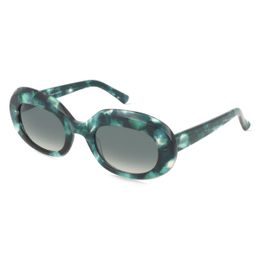 Fielmann MC 650 SUN FA LUCIA | Damen-Sonnenbrille | Fassung: Vollrand, Oval, Acetat Extrudiert, Gr&uuml;n Marmoriert | Glasfarbe: Grau Verlaufend