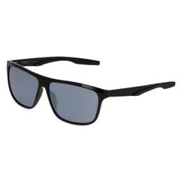 Puma PU0221S | Herren-Sonnenbrille | Fassung: Vollrand, Quadratisch, Kunststoff, Schwarz | Glasfarbe: Grau Spiegel Silber