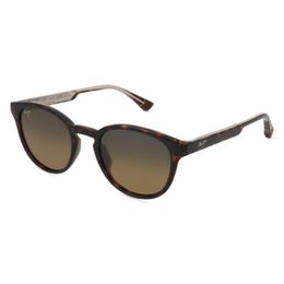 Maui Jim MJ0636S | Unisex-Sonnenbrille | Fassung: Vollrand, Rund, Nylon, Havanna Gl&auml;nzend | Glasfarbe: Gelb