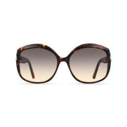 Tom Ford FT0919 CHIARA-02 | Damen-Sonnenbrille | Fassung: Vollrand, Butterfly, Kunststoff, Havanna Dunkel | Glasfarbe: Grau