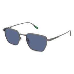 Lacoste L260S | Unisex-Sonnenbrille | Fassung: Vollrand, Quadratisch, Metall, Grau | Glasfarbe: Blau