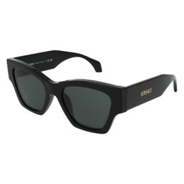 Versace VE4492U | Damen-Sonnenbrille | Fassung: Vollrand, Quadratisch, Acetat, Schwarz | Glasfarbe: Grau einfarbig