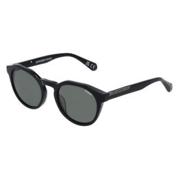 Superdry 5012 | Unisex-Sonnenbrille | Fassung: Vollrand, Panto, Kunststoff, Schwarz Gl&auml;nzend | Glasfarbe: G15