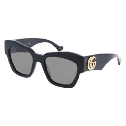 Gucci GG1422S | Unisex-Sonnenbrille | Fassung: Vollrand, Butterfly, Acetat, Schwarz Grau | Glasfarbe: Grau