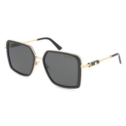 Versace VE2261 | Damen-Sonnenbrille | Fassung: Vollrand, Quadratisch, Metall, Schwarz | Glasfarbe: Grau