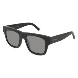 Givenchy GV40002U | Unisex-Sonnenbrille | Fassung: Vollrand, Quadratisch, Acetat, Schwarz Matt | Glasfarbe: Blaugrau Spiegel Blau