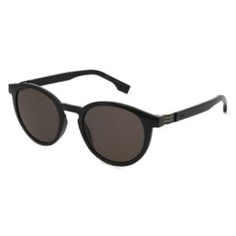 HUGO BOSS Boss 1575/S | Herren-Sonnenbrille | Fassung: Vollrand, Rund, Kunststoff, Schwarz | Glasfarbe: Grau