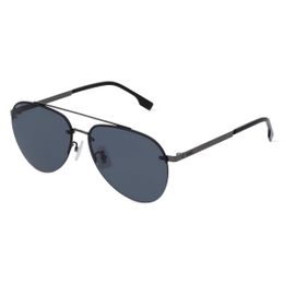HUGO BOSS Boss 1537/F/SK | Herren-Sonnenbrille | Fassung: Vollrand, Pilot, Metall, Gun Gl&auml;nzend | Glasfarbe: Grau