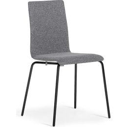 Schalenstuhl Elin, stapelbar, VE 4 Stk, Stoff grau/schwarz kaiserkraft