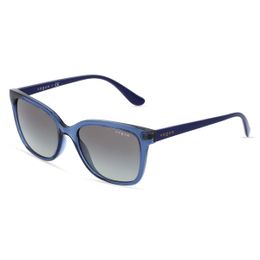 Vogue eyewear VO5426S | Damen-Sonnenbrille | Fassung: Vollrand, Quadratisch, Kunststoff, Blau Transparent | Glasfarbe: Grau Verlaufend