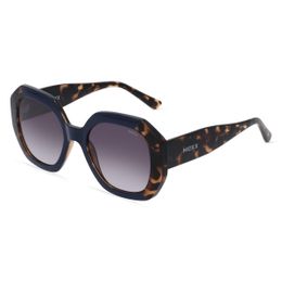 Mexx Eyes 6529 | Damen-Sonnenbrille | Fassung: Vollrand, Geometrisch, Kunststoff, Blau Havanna | Glasfarbe: Grau