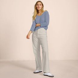 LANDS' END 5-Pocket-Chinos mit weitem Bein f&uuml;r Damen in Petite-Gr&ouml;&szlig;e, Damen, size: petite, Beige, Baumwoll-Mischung, by Lands' End